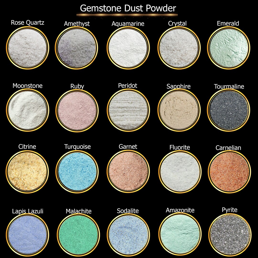 Gemstone Crushed Fine Raw Stone Powder, Crushed Powder, Healing Crystal ...