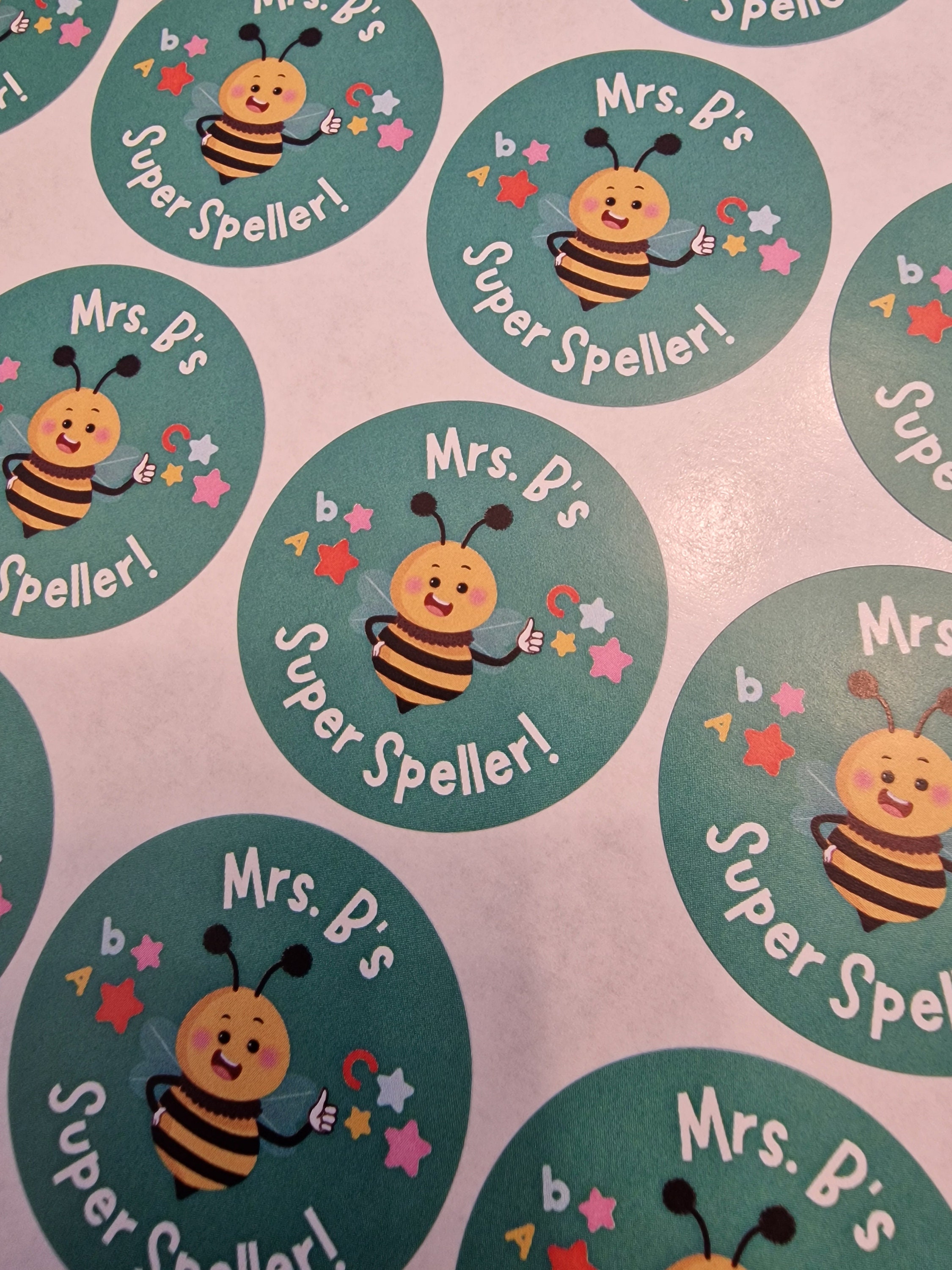 Personalised Super Speller Teacher Stickers: Bee Reward Labels - Etsy