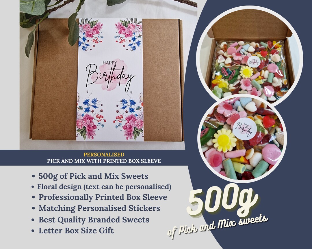 BIRTHDAY Sweet Box, Personalised Pick and Mix Sweets With Printed Box ...