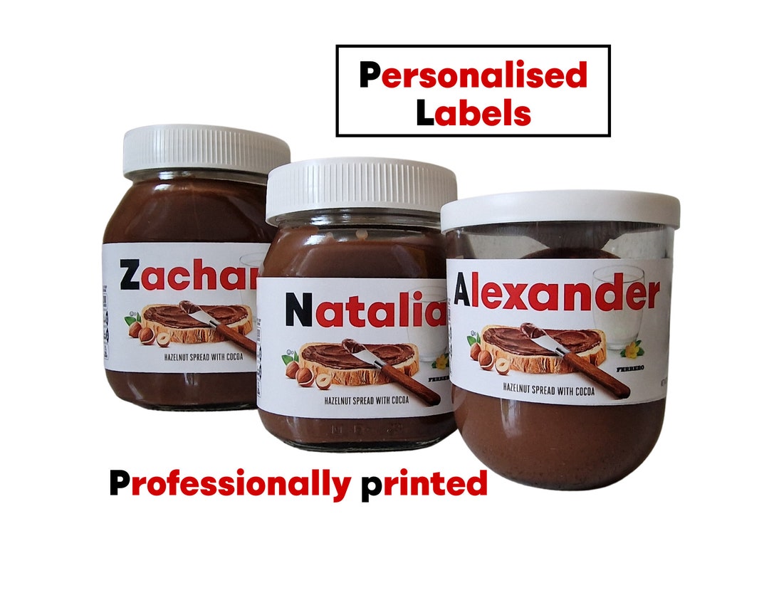 Personalised Gift Nutella Sticker Label, Name Nutella Gift, Christmas ...