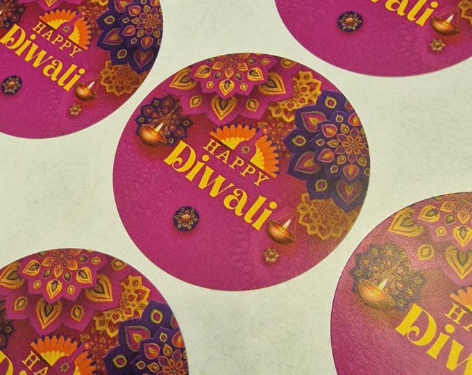 Personalised Diwali / Divali / Sal Mubarak Celebration Paisley X 35 ...