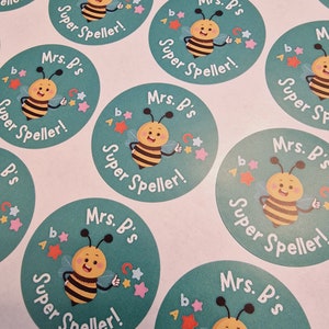 Personalised Super Speller Teacher Stickers: Bee Reward Labels - Etsy