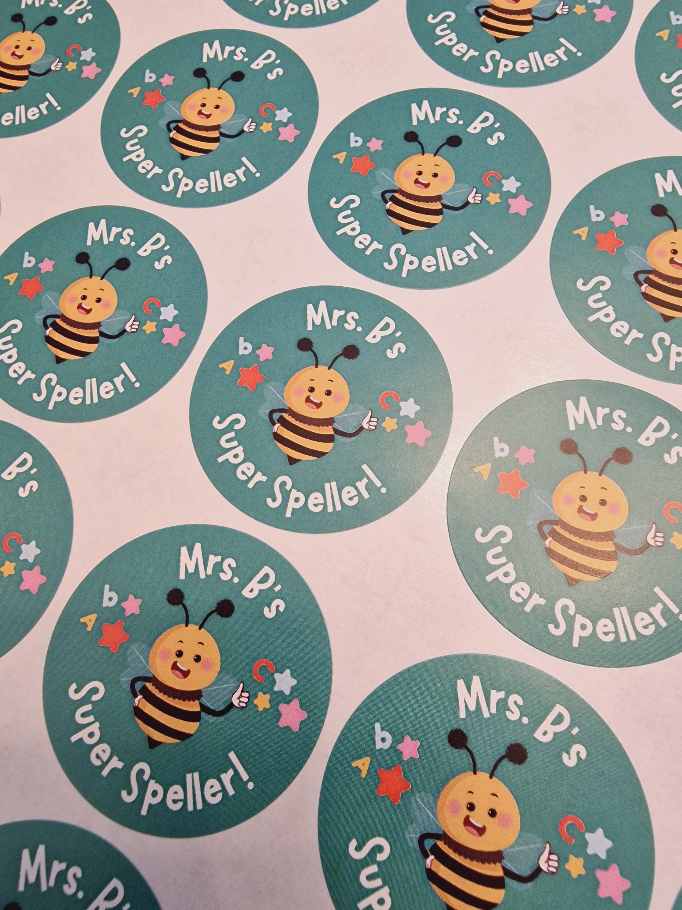 Personalised Super Speller Teacher Stickers: Bee Reward Labels - Etsy