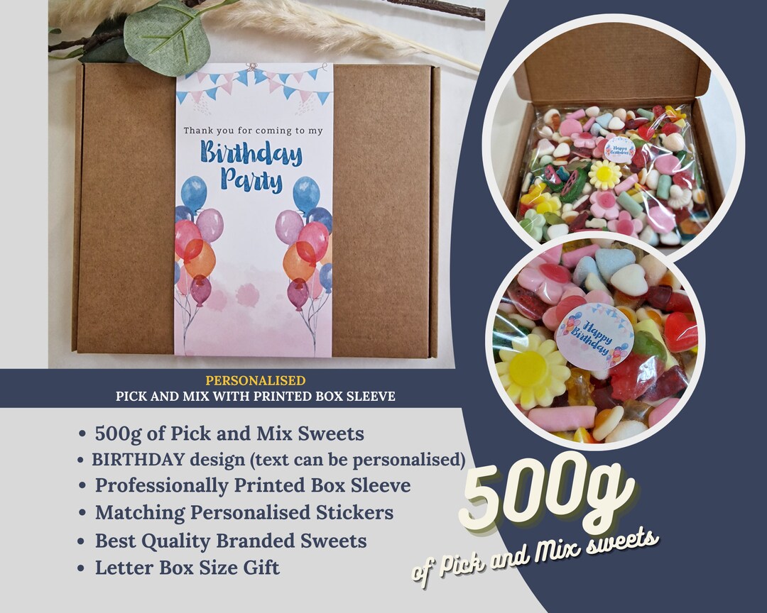 Personalised Pick'n'mix Sweet Gift Box With Printed Message, Birthday ...