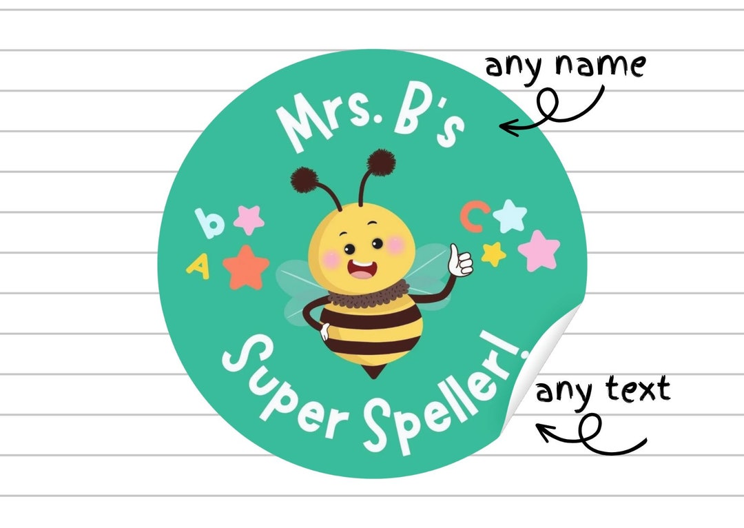 Personalised Super Speller Teacher Stickers: Bee Reward Labels - Etsy