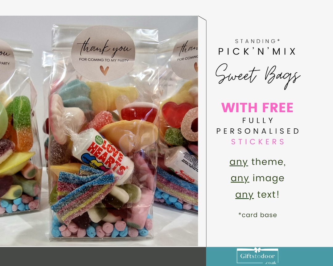 Pick and Mix Personalised Sweets Bags - Kids Birthday Prefilled Sweet ...