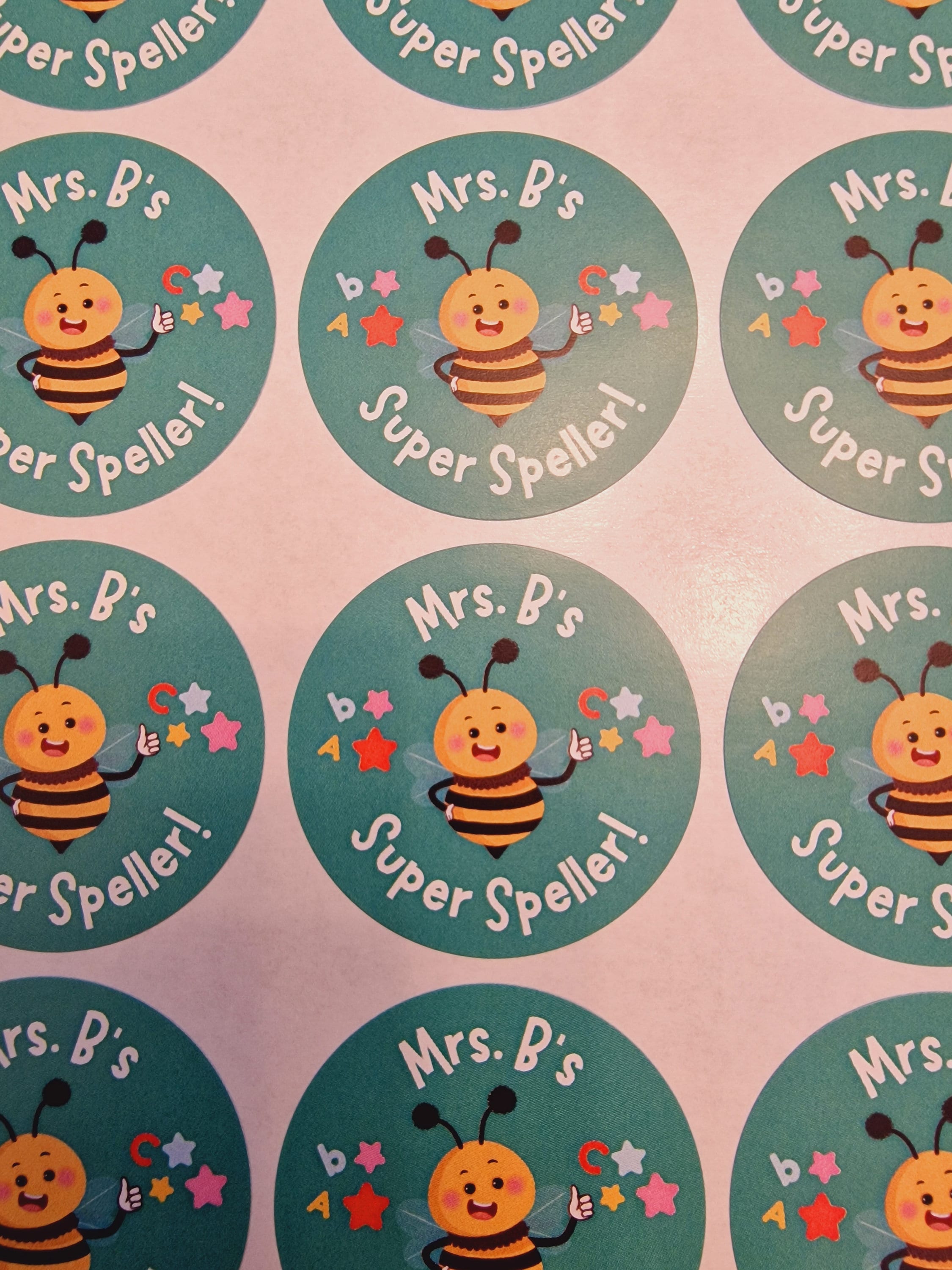 Personalised Super Speller Teacher Stickers: Bee Reward Labels - Etsy