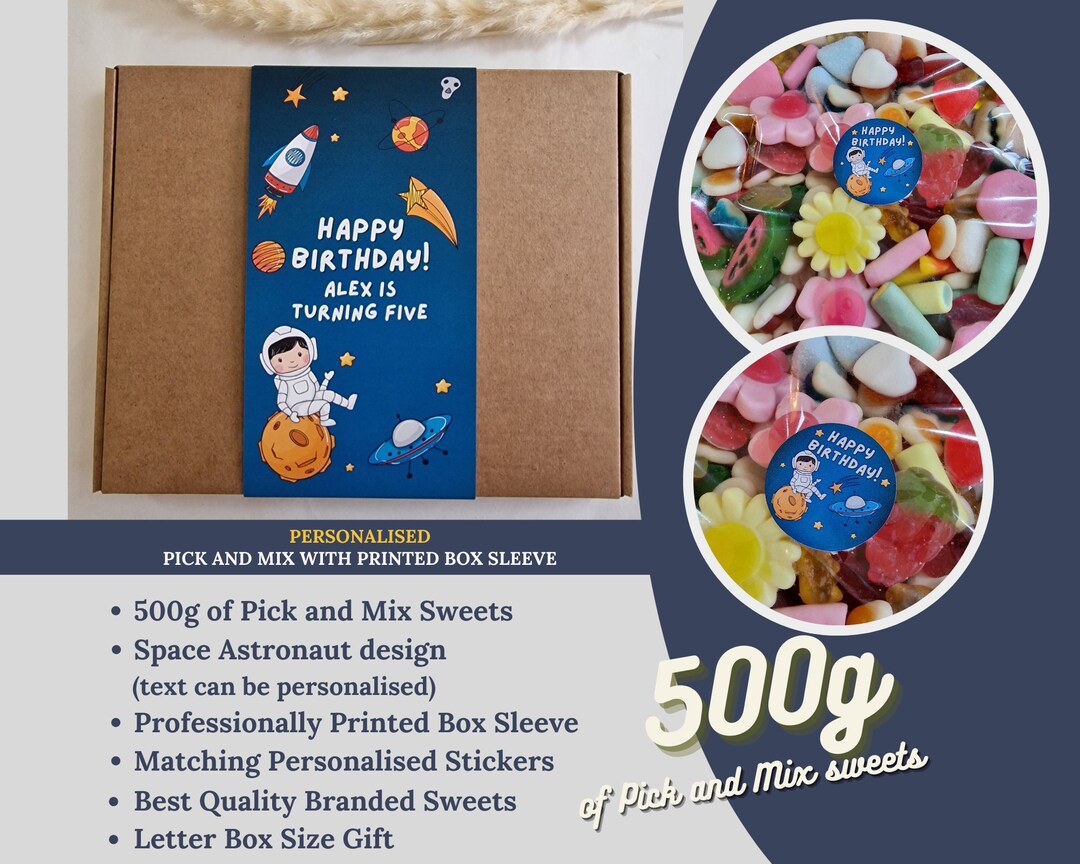 Astronaut/space Birthday Sweet Box Personalised Pick and Mix - Etsy