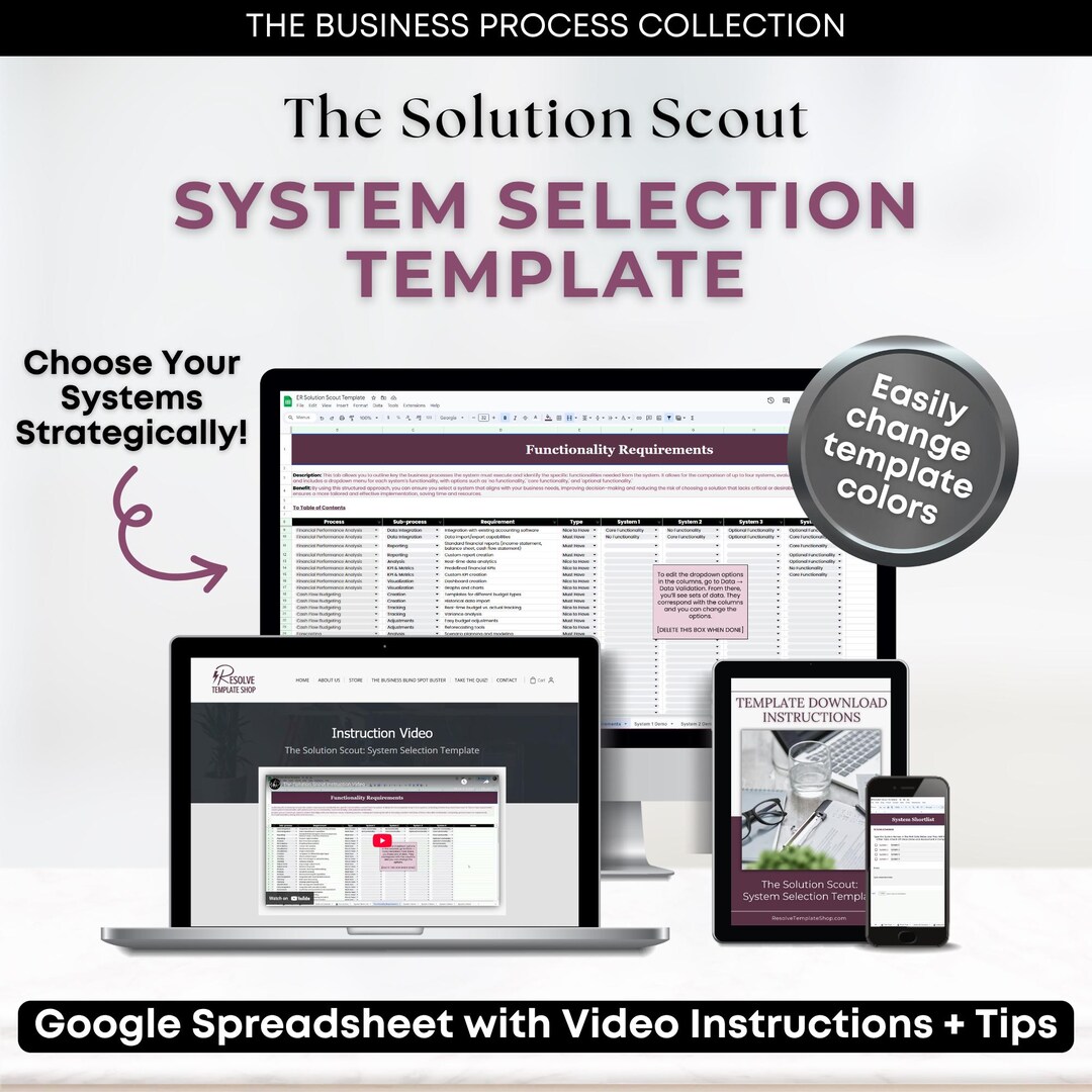 System Selection Template: Editable Google Sheets (digital Download) - Etsy