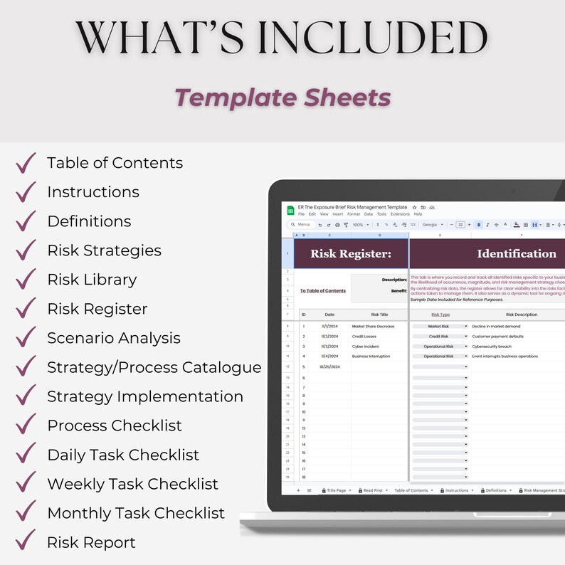 The Exposure Brief: Risk Management Template | Editable Google Sheets ...