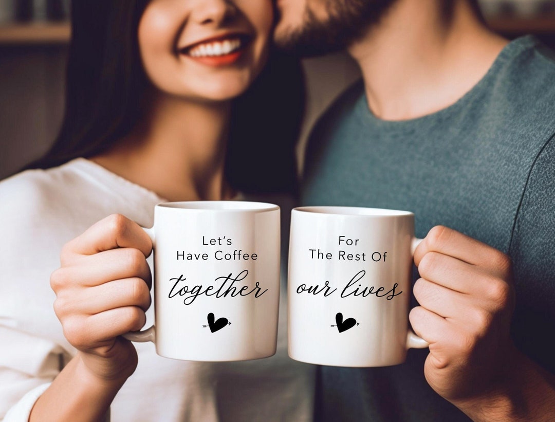 Matching Couple Engagement Gift Wedding Gift for Couple Coffee Together ...