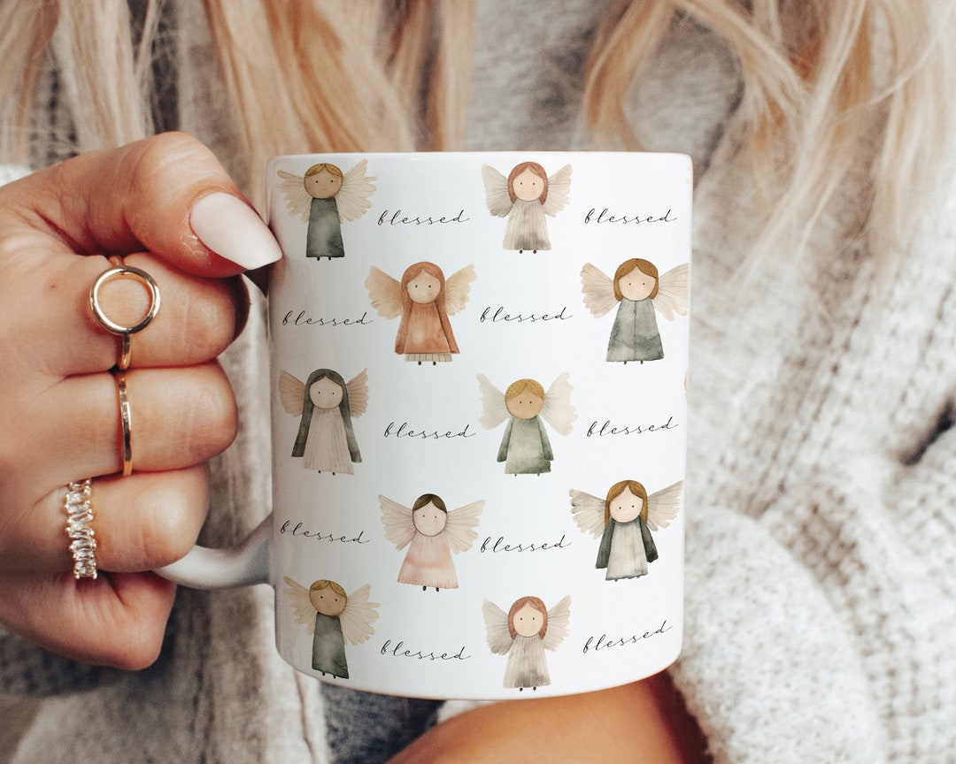 Angel Mug Gift for Mom, Blessed Coffee Mug Gift, Blessed Angels for Her ...