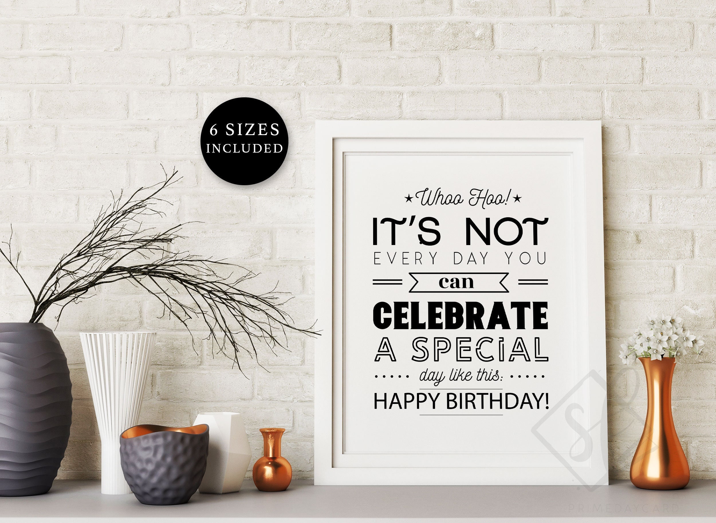 Happy Birthday Printable Sign for Card Poster Art Wall Birthday ...
