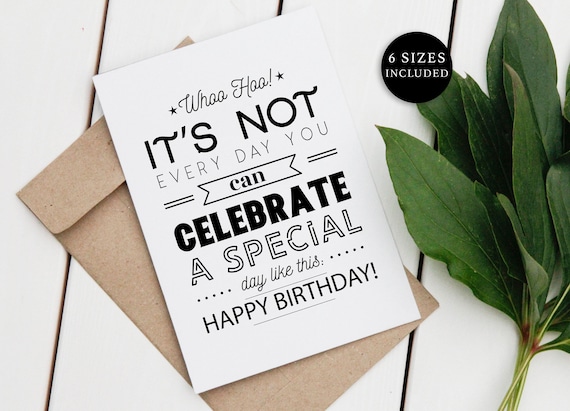 Happy Birthday Printable Sign for Card Poster Art Wall | Etsy