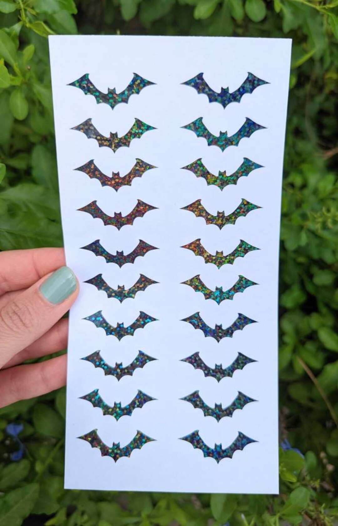 Tiny Bat Stickers, Holographic Vinyl Halloween Sticker, Spooky Decal ...