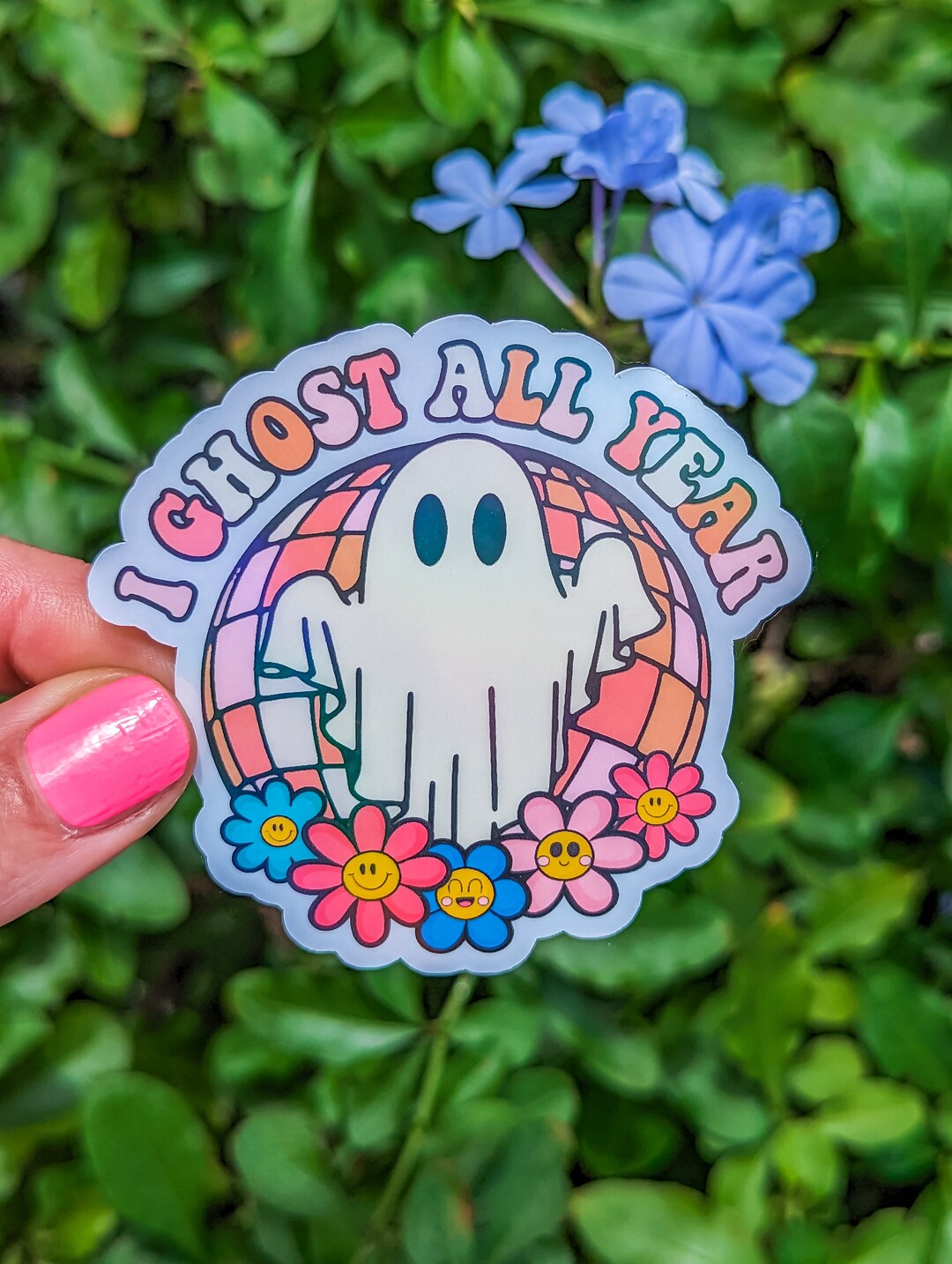 Retro Ghost Sticker, Retro Holographic Sticker for Kindle, Sarcastic ...