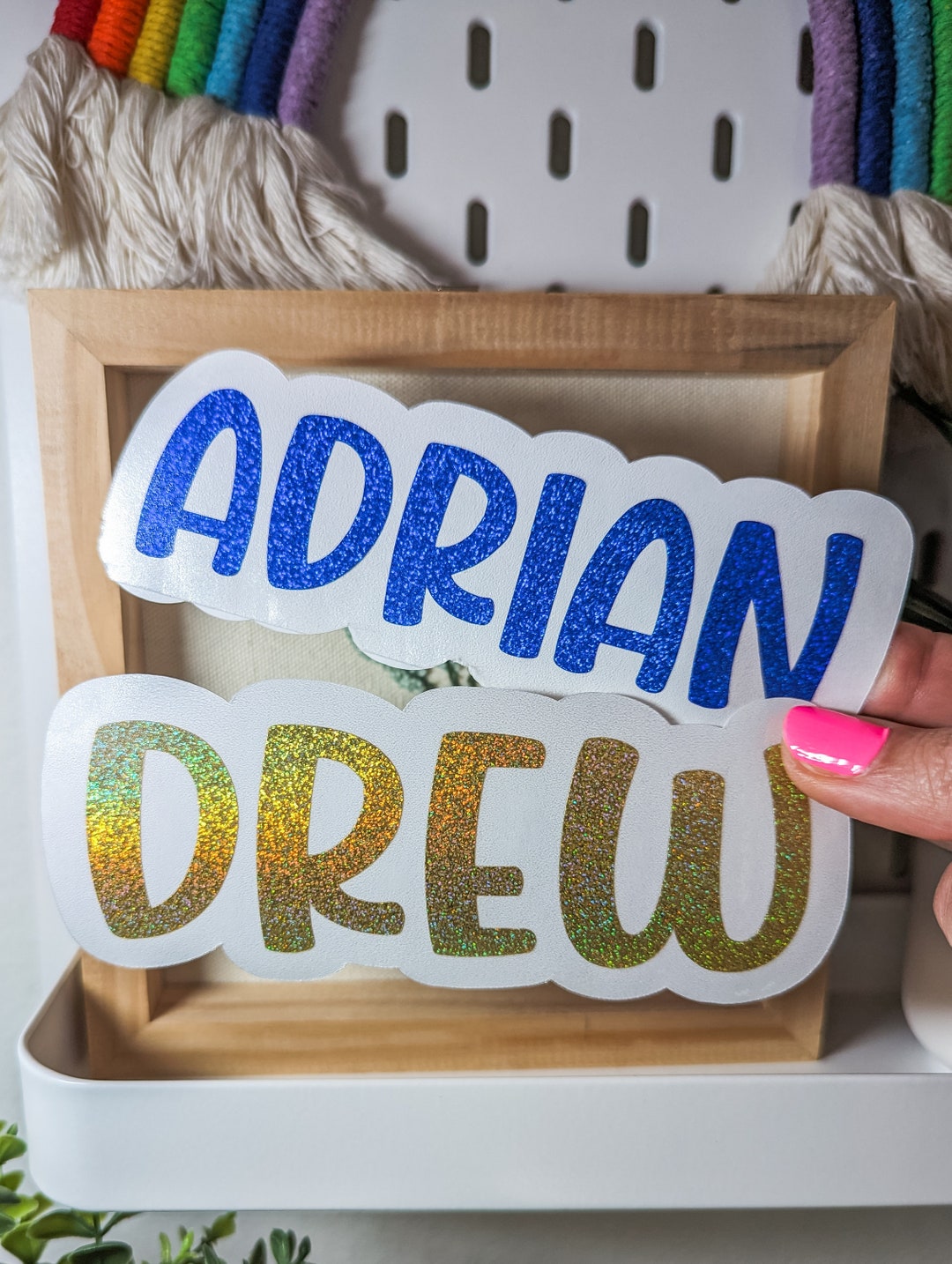 Name Label for Kids Water Bottle, Sparkle Name Sticker for Kids ...