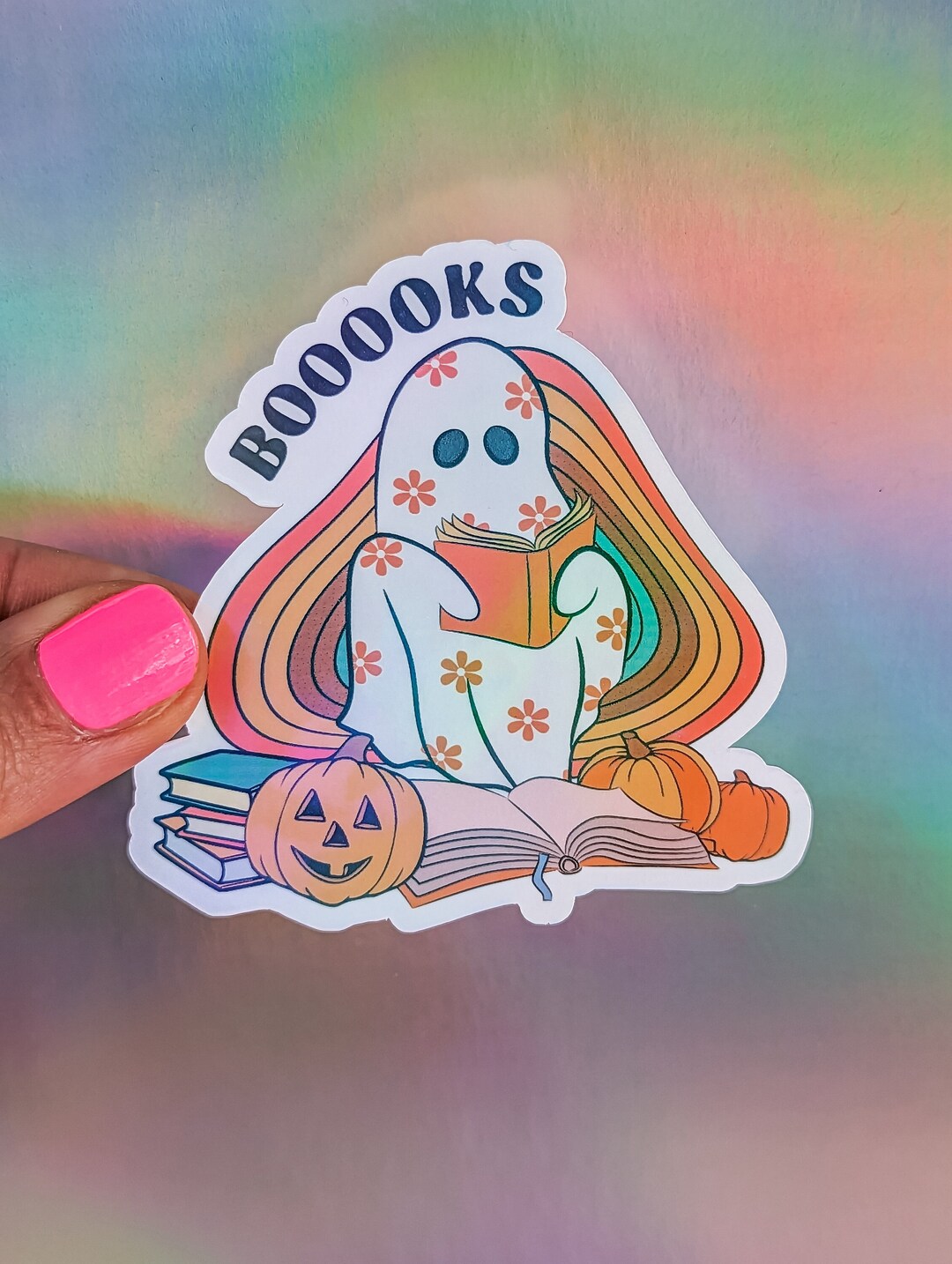 Fall Booktrovert Sticker, Spooky Ghost Reading Sticker for Kindle ...