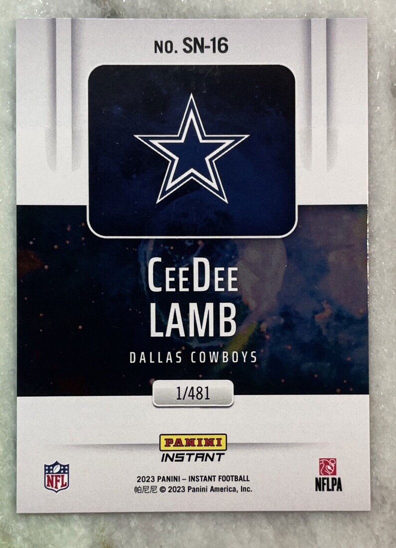 2023 Panini NFL Supernova Football Card Ceedee Lamb 16 Dallas Cowboys 1 ...