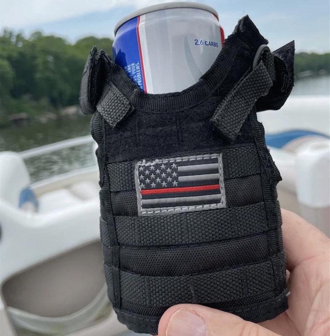 Thin Red Line USA Flag Mini Tactical Vest Koozie Keep Your - Etsy