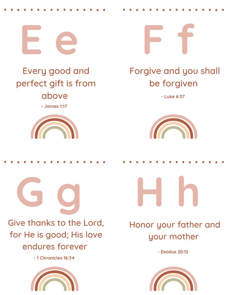 ABC Bible Verse Flashcards (digital Download) - Etsy