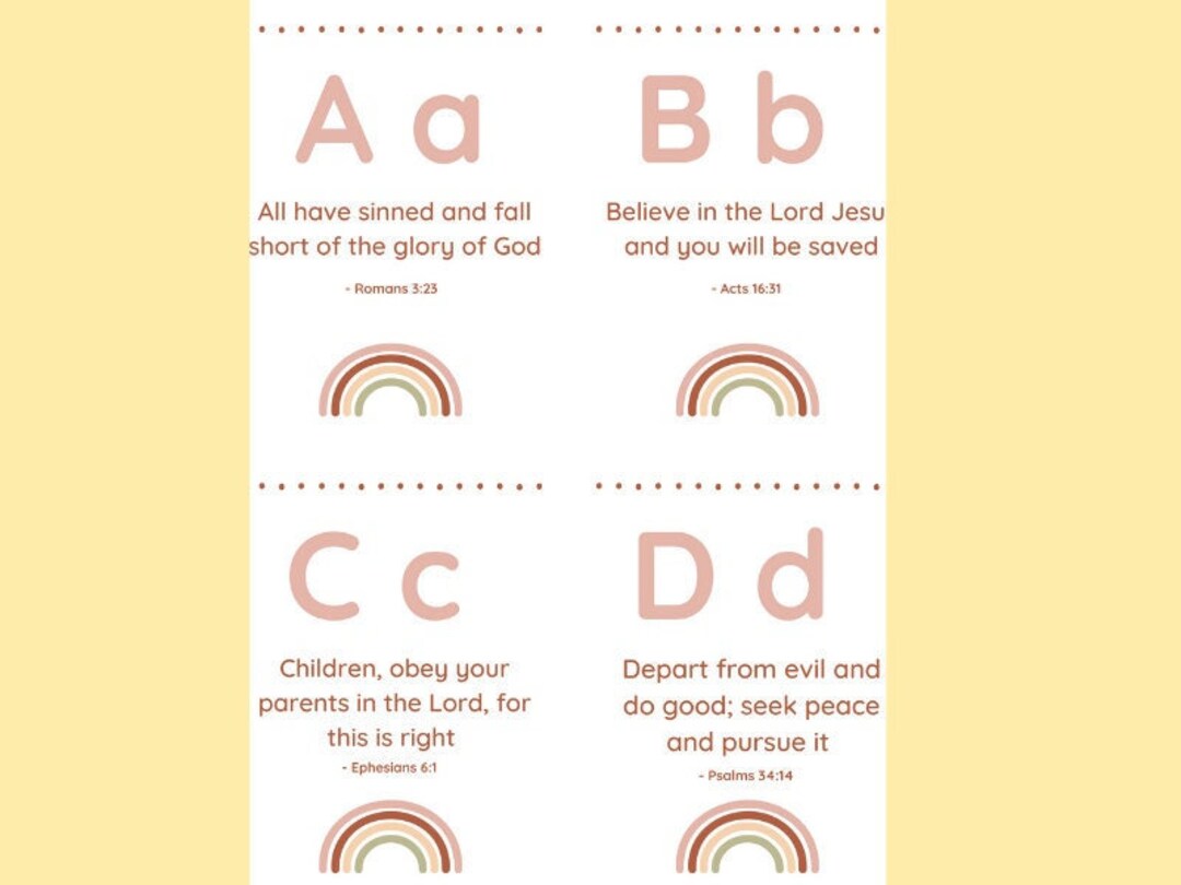ABC Bible Verse Flashcards (digital Download) - Etsy