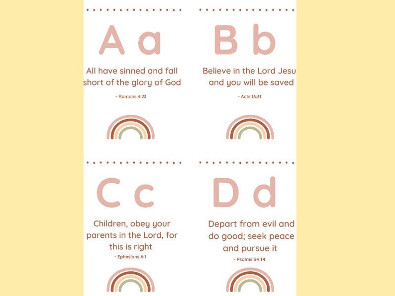 ABC Bible Verse Flashcards (digital Download) - Etsy
