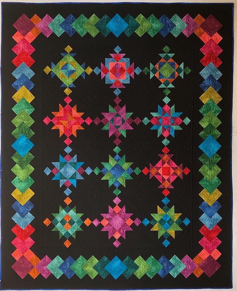 Chroma Shuffle Sampler/block of the Month Quilt - Etsy