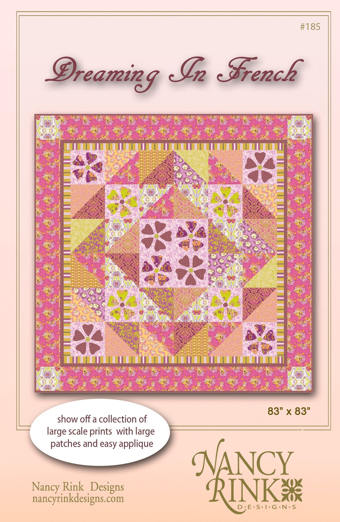 Dreaming in French Quilt Pattern for Large Scale Fabrics - Etsy