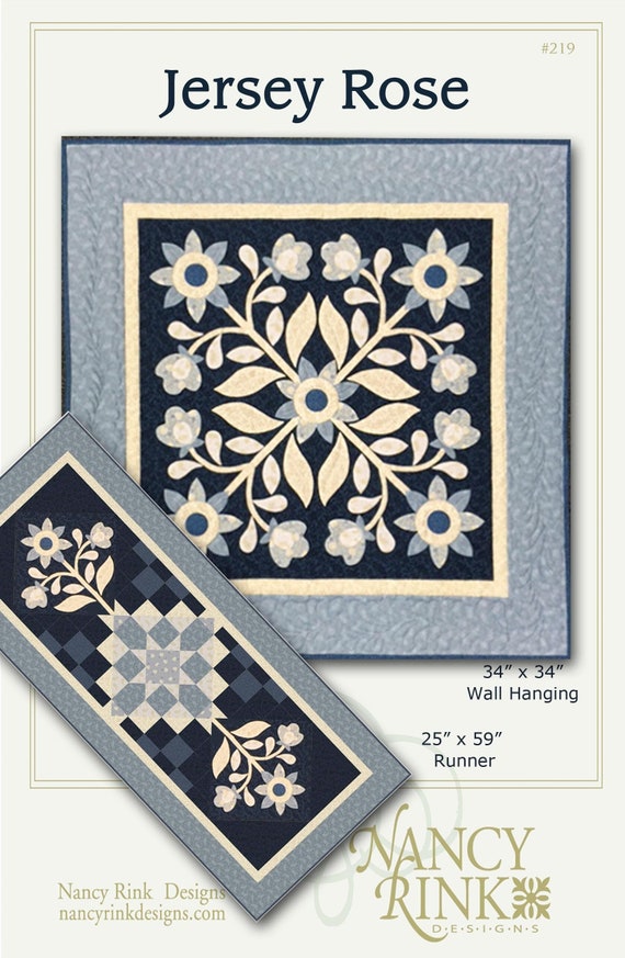 Jersey Rose Wall Hanging and Runner Quilt Pattern | Etsy