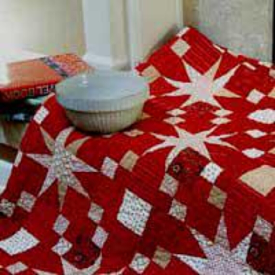 Ring of Stars Tri Recs Quilt Pattern Red and White - Etsy