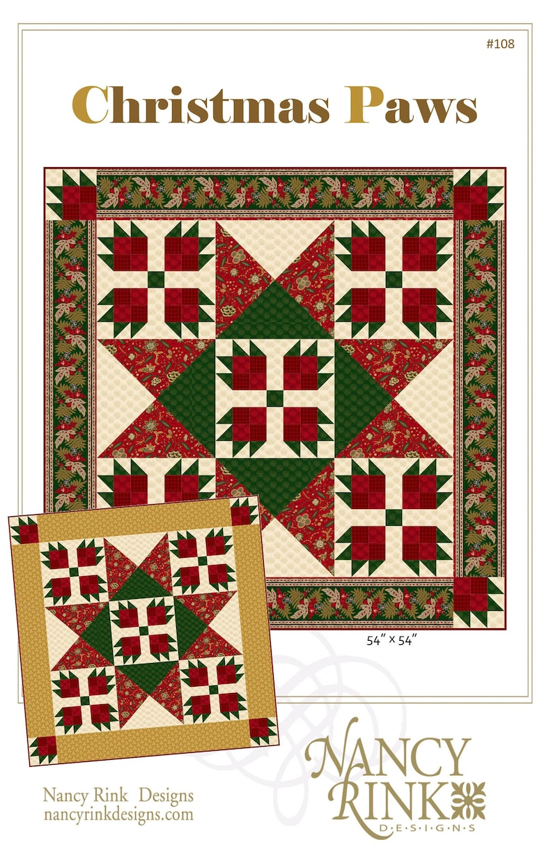 Christmas Paws Quilt Pattern - Etsy