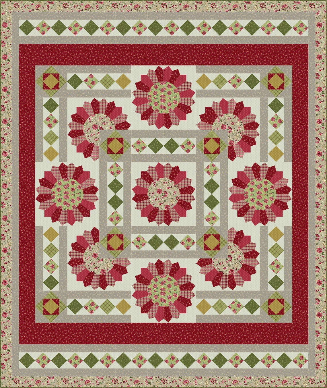 Sunflower Garden Digital Quilt Pattern - Etsy