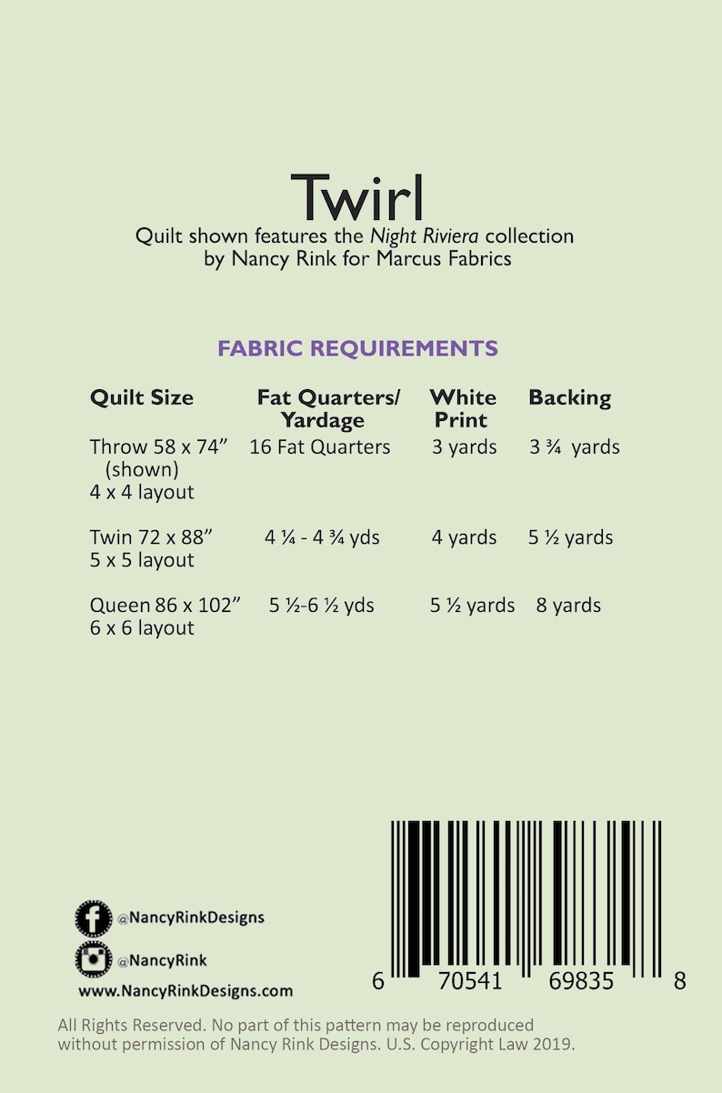 Twirl Quilt Pattern - Etsy