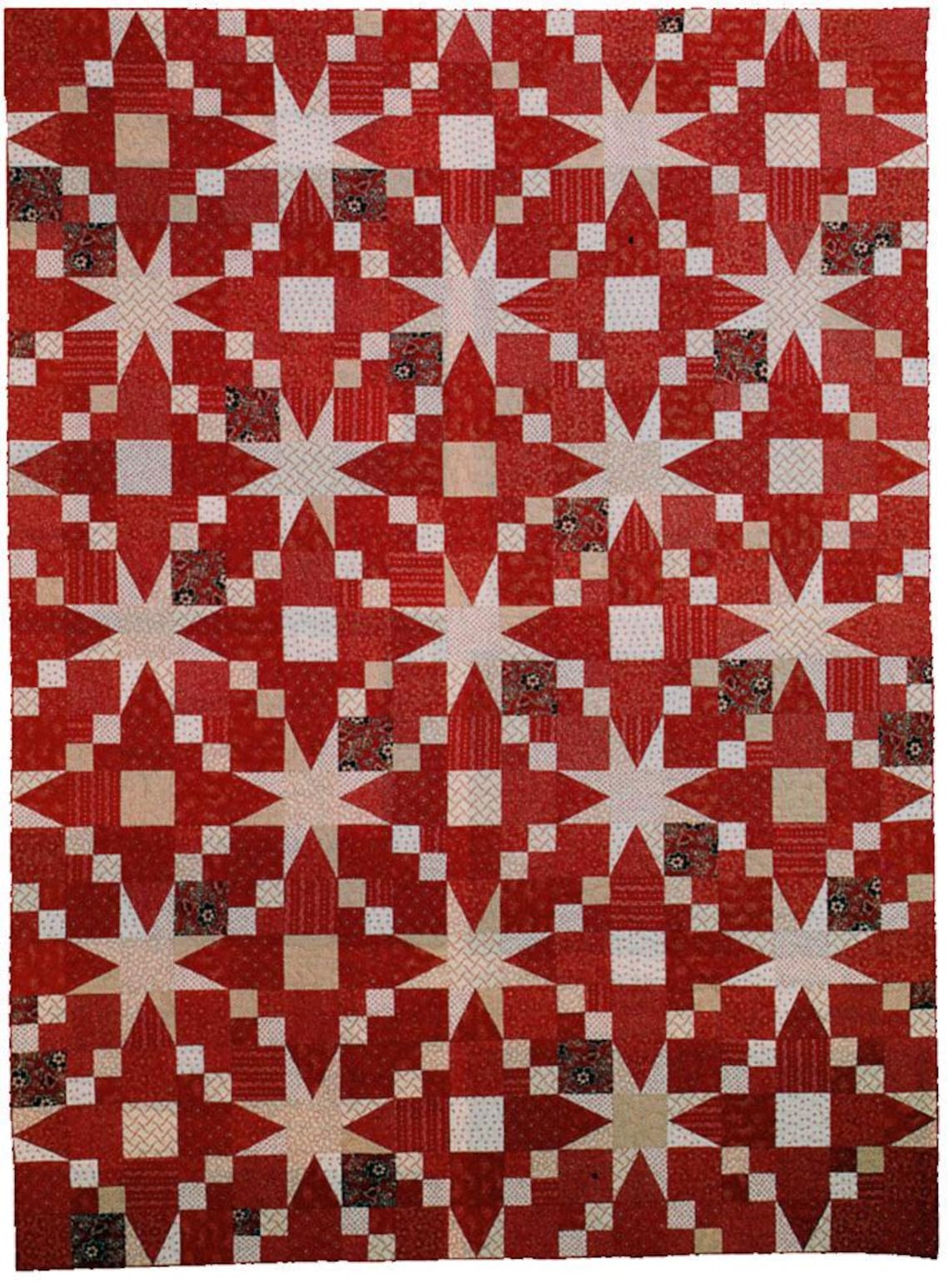 Ring of Stars Tri Recs Quilt Pattern Red and White - Etsy