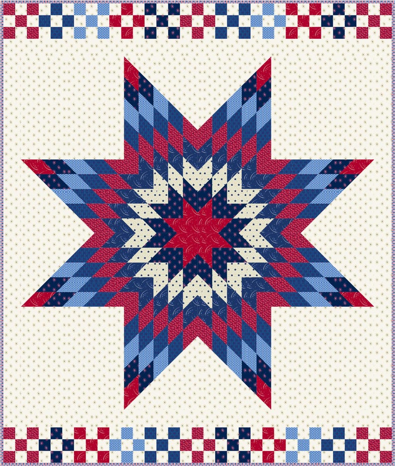Aglow RWB Lone Star Patriotic Quilt Pattern - Etsy