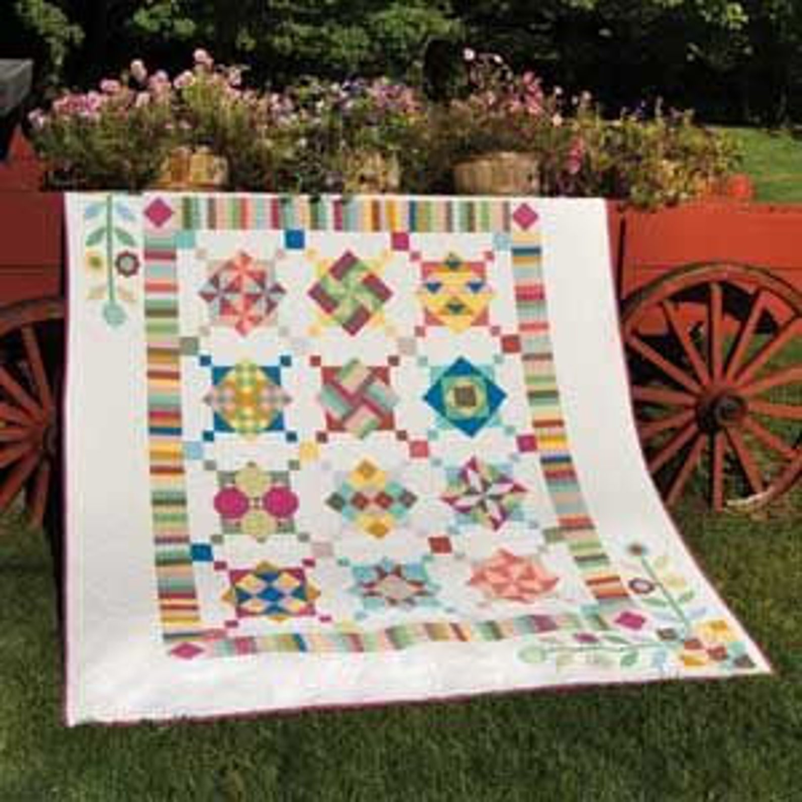 Amish With a Twist Block of the Month Sampler Pattern for 88 X 105 ...