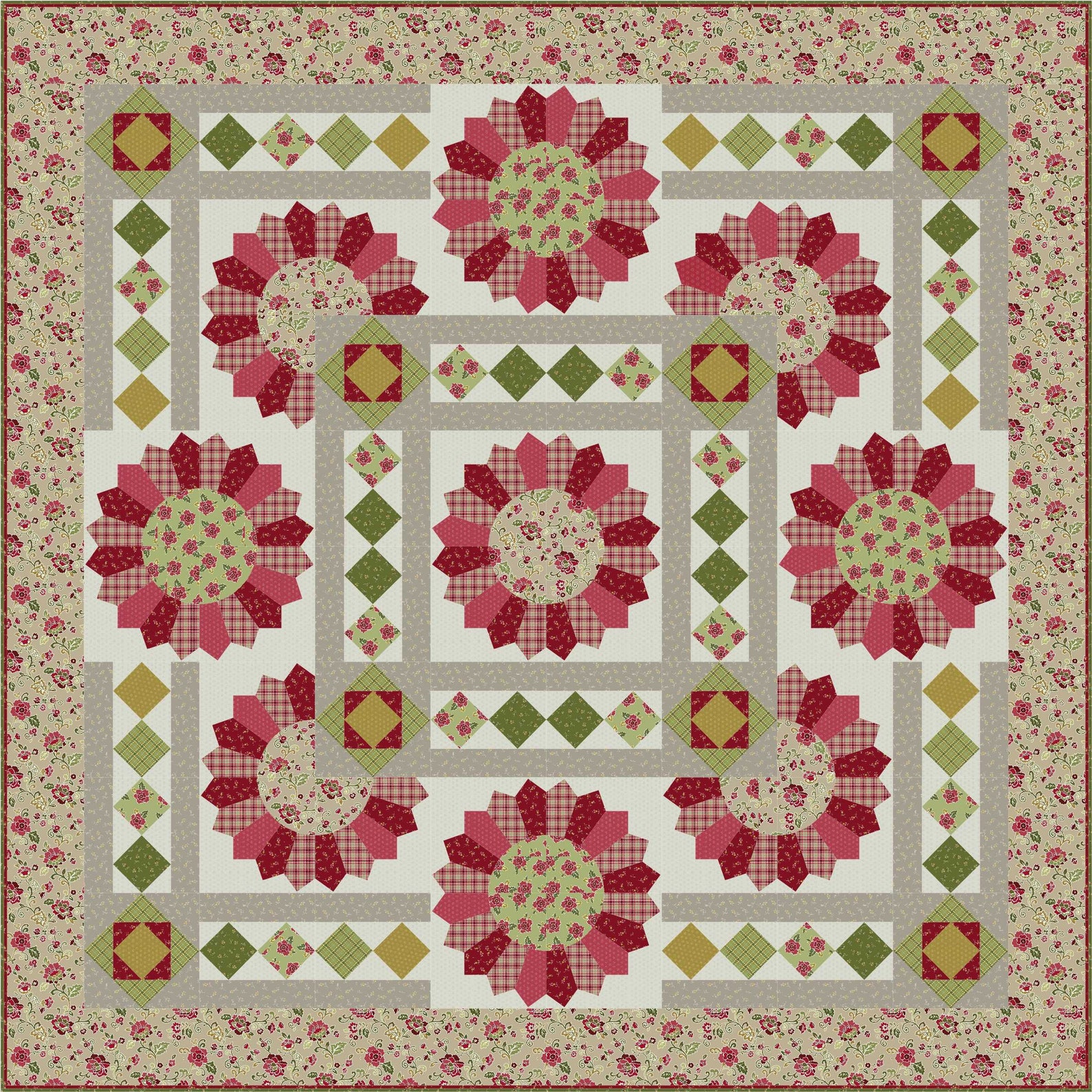 Sunflower Garden Digital Quilt Pattern - Etsy