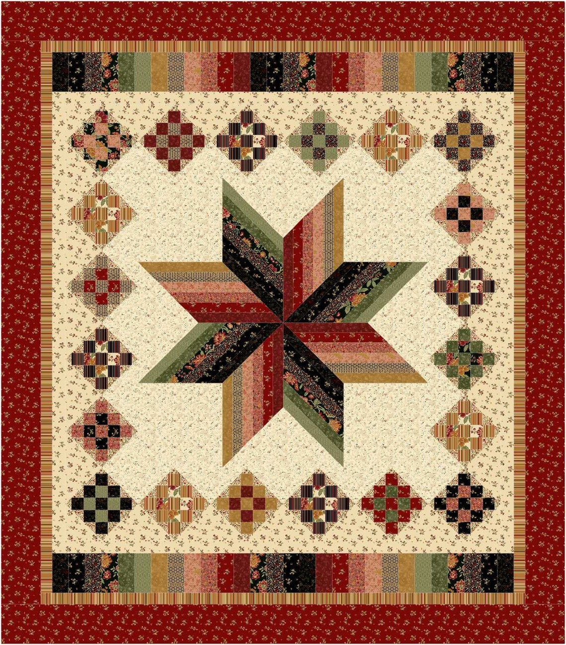 Strippy Star Digital Quilt Pattern | Etsy