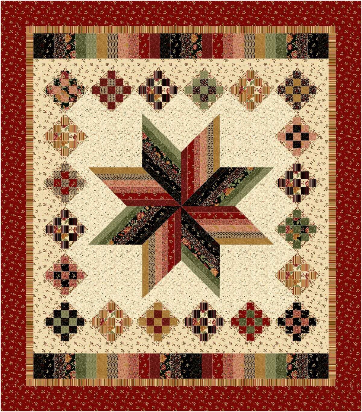 Strippy Star Digital Quilt Pattern - Etsy
