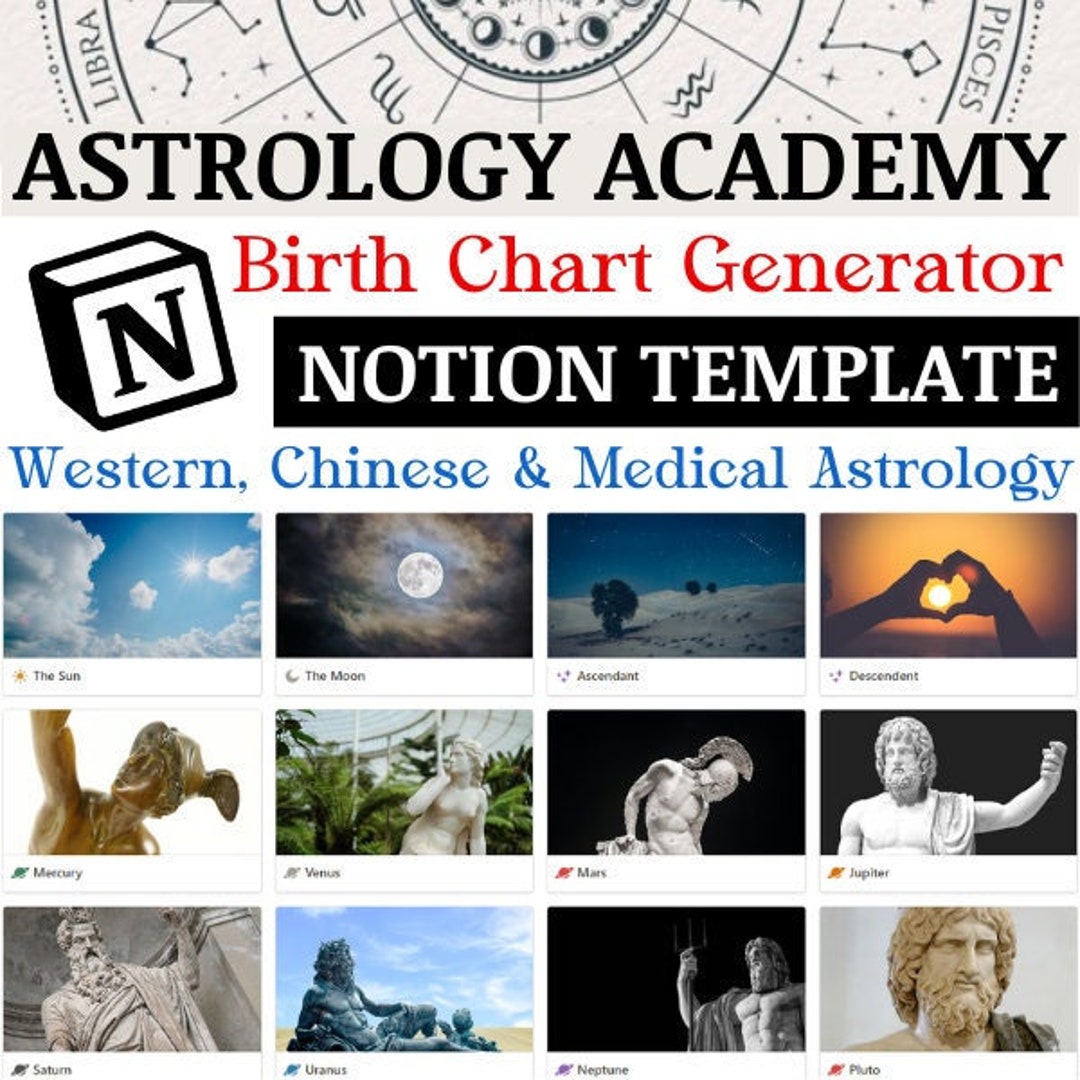 Astrology Academy Birth Chart Generator - Notion Database Template - Etsy