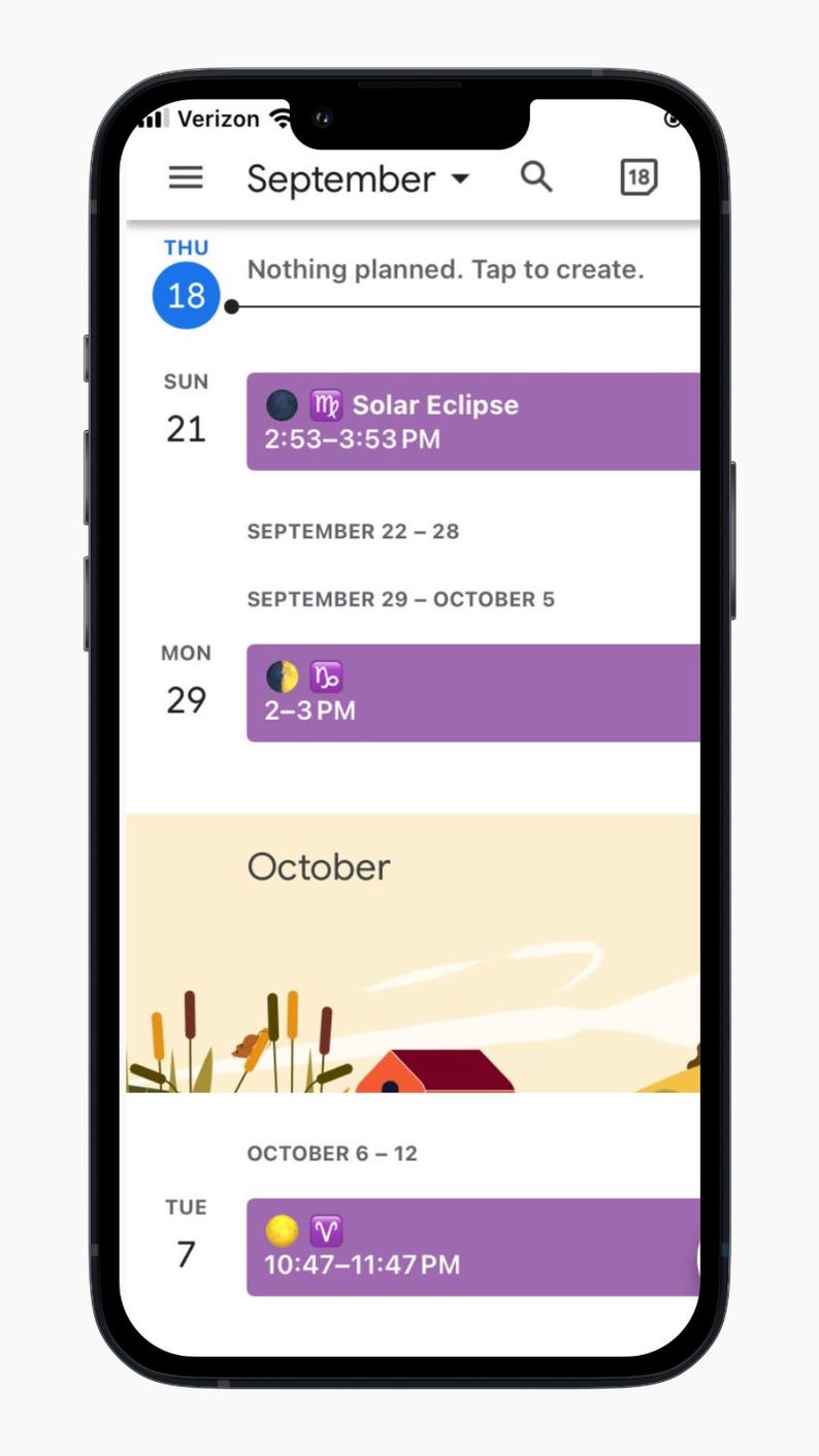 10 Year • Digital Moon Phase Calendar | Phases & Zodiac Signs | Google ...