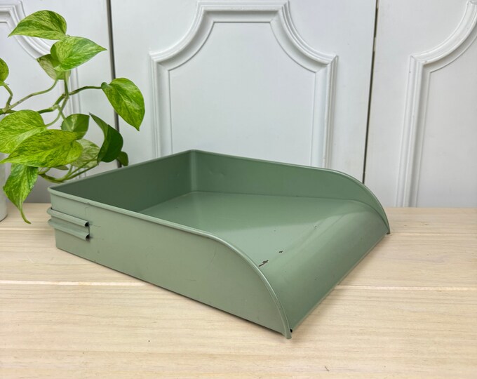 GW Systems Metal Paper Tray, Sage Green Letter or Mail Tray, Desk ...