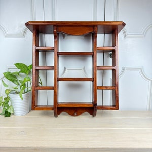 Vintage Wooden Wall Display Shelf With Cubbies and a Hanging Knob, 20-3 ...