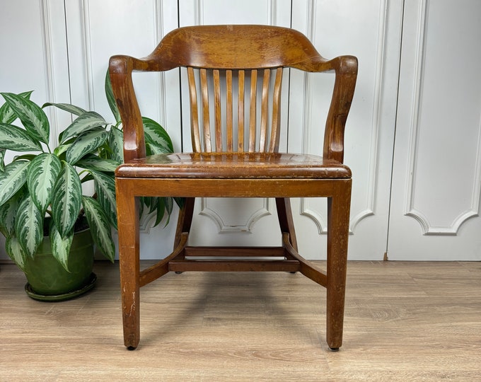 Mission Style Bankers Armchair, Walnut Bank of England, Courtroom or ...