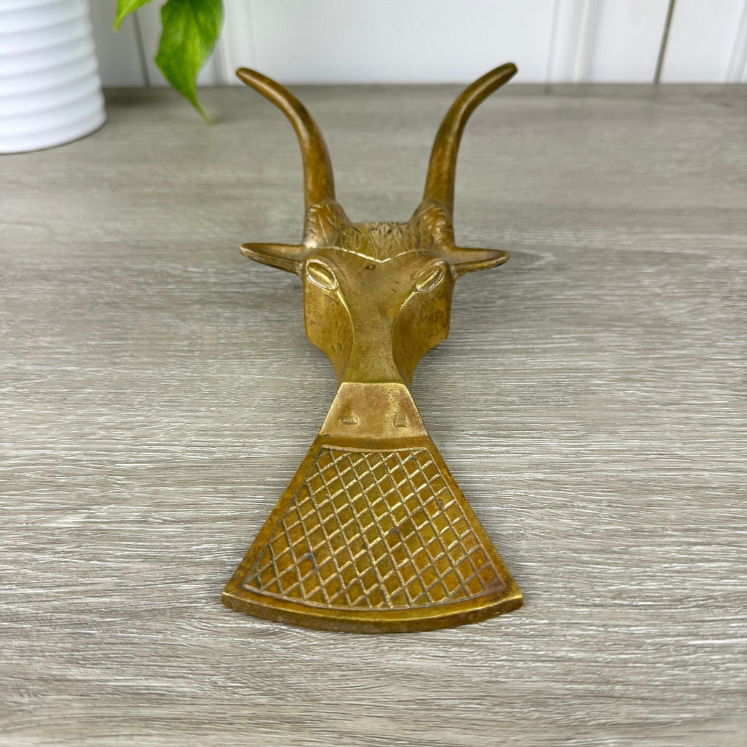 Vintage Brass Steer Boot Jack, Longhorn Boot Pull, Western Style Brass ...