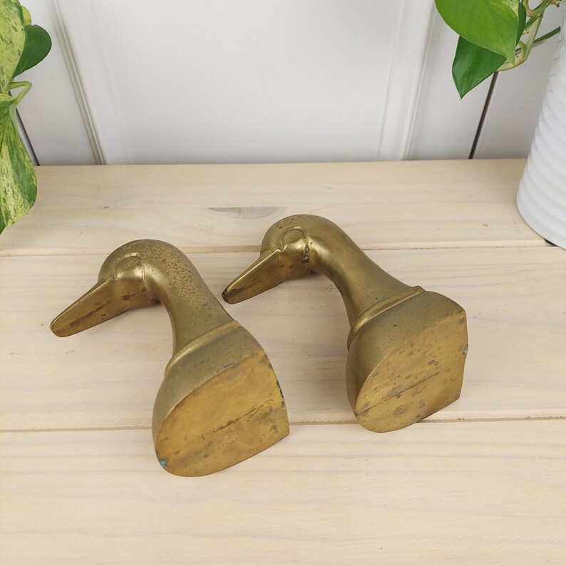 Set of 2 Vintage Brass Duck Bookends Brass Mallard Duck - Etsy