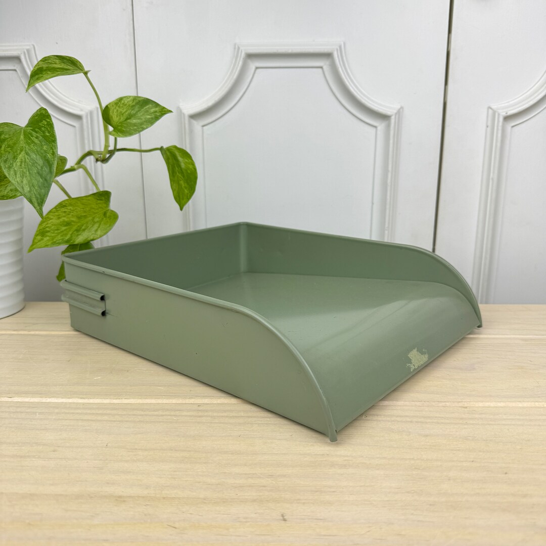 GW Systems Metal Paper Tray, Sage Green Letter or Mail Tray, Desk ...