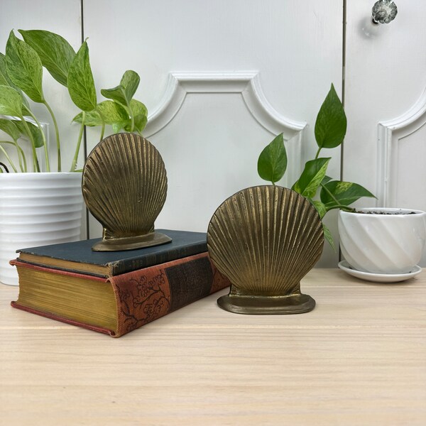 Brass Shell Bookends - Etsy