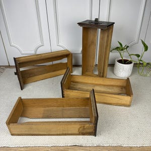 Antique Wooden 4 Drawer Library Card Catalog, Tabletop Library Index ...